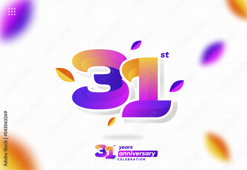 Number 31 logo icon design. 31st birthday logo number. anniversary 31 ...