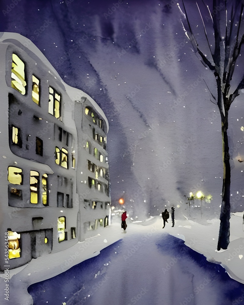 I am walking down a cold, dark street. The only light comes from the ...