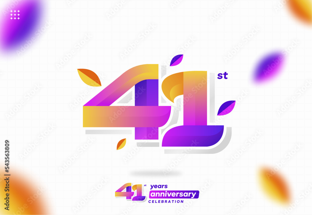 Number 41 logo icon design. 41st birthday logo number. anniversary 41 ...