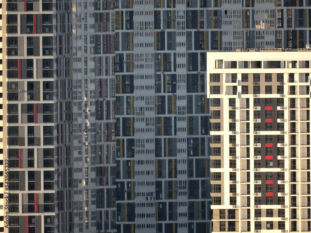 Beautiful exterior office building and architecture with window pattern ...