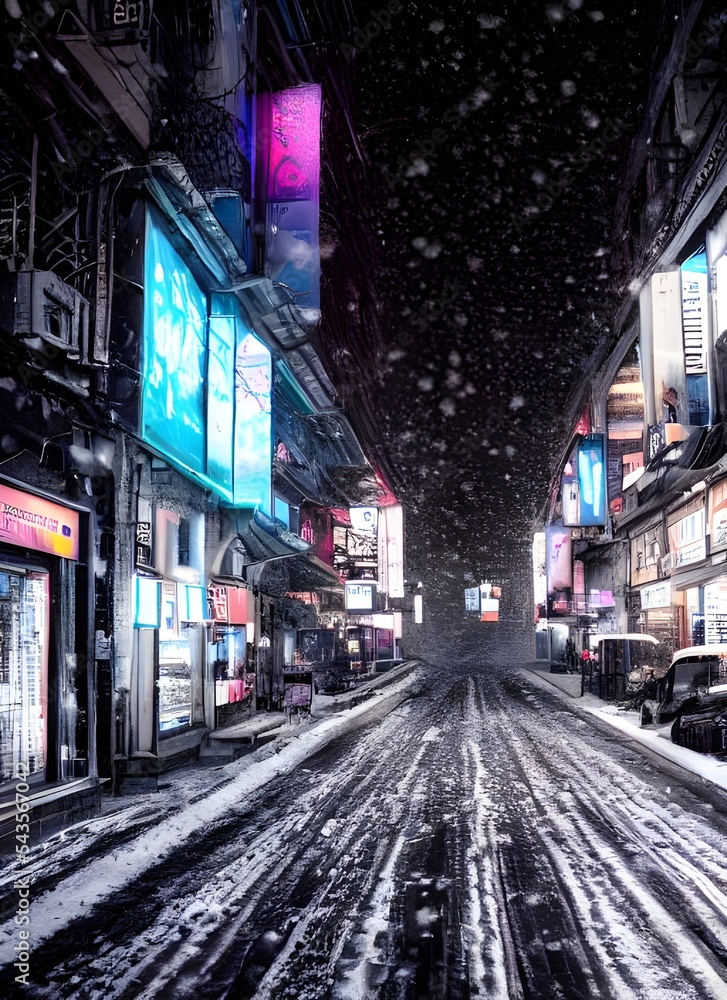 I am standing on a city street, the cold winter evening air biting at ...