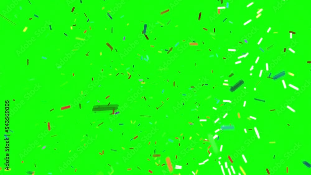 Confetti Falling on Green Screen Stock Video | Adobe Stock
