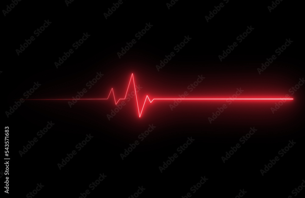 red heart beat on black background Stock Illustration | Adobe Stock