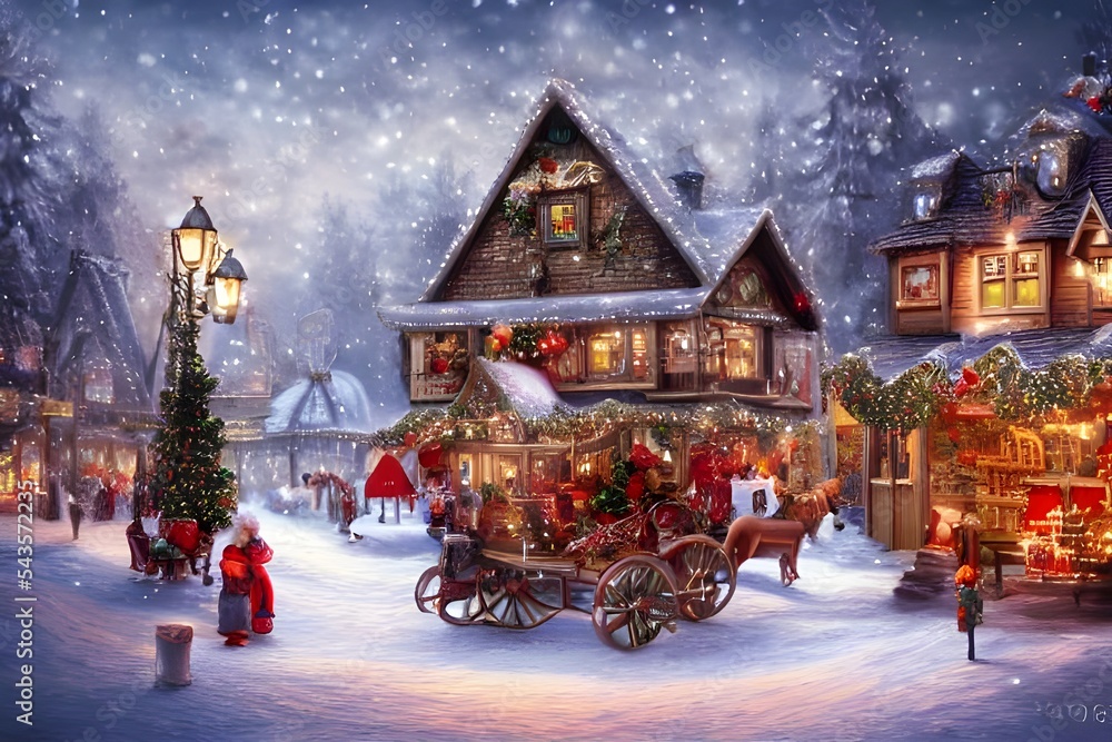 Christmas Lights Snow Scenes