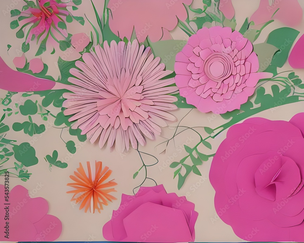 I am looking at a design of paper flowers. The colors are stunning ...