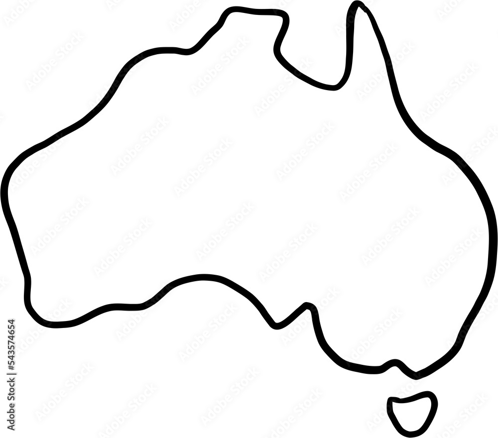 doodle freehand drawing of australia map. Stock Illustration | Adobe Stock
