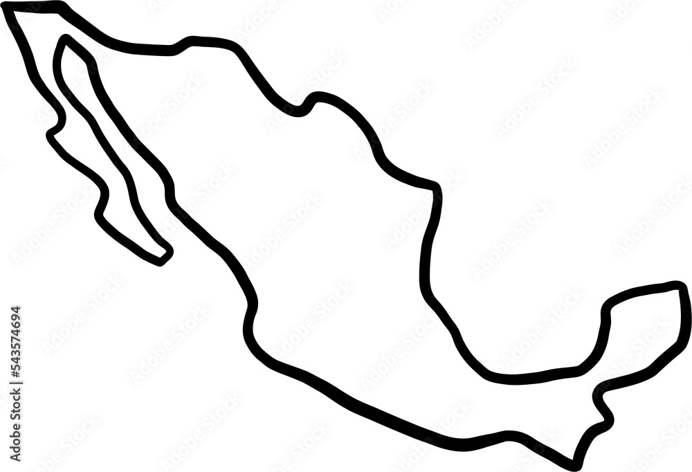 doodle freehand drawing of mexico map. Stock Illustration | Adobe Stock