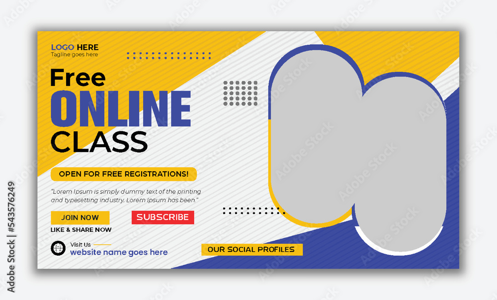 Free online class thumbnails, Open for free registrations, web page ...