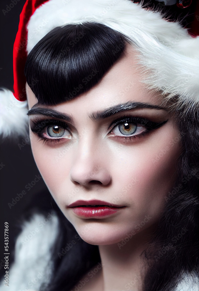 Mrs Claus Modern Version Young Mrs Claus Illustration Mrs Claus Wearing A Traditional Red