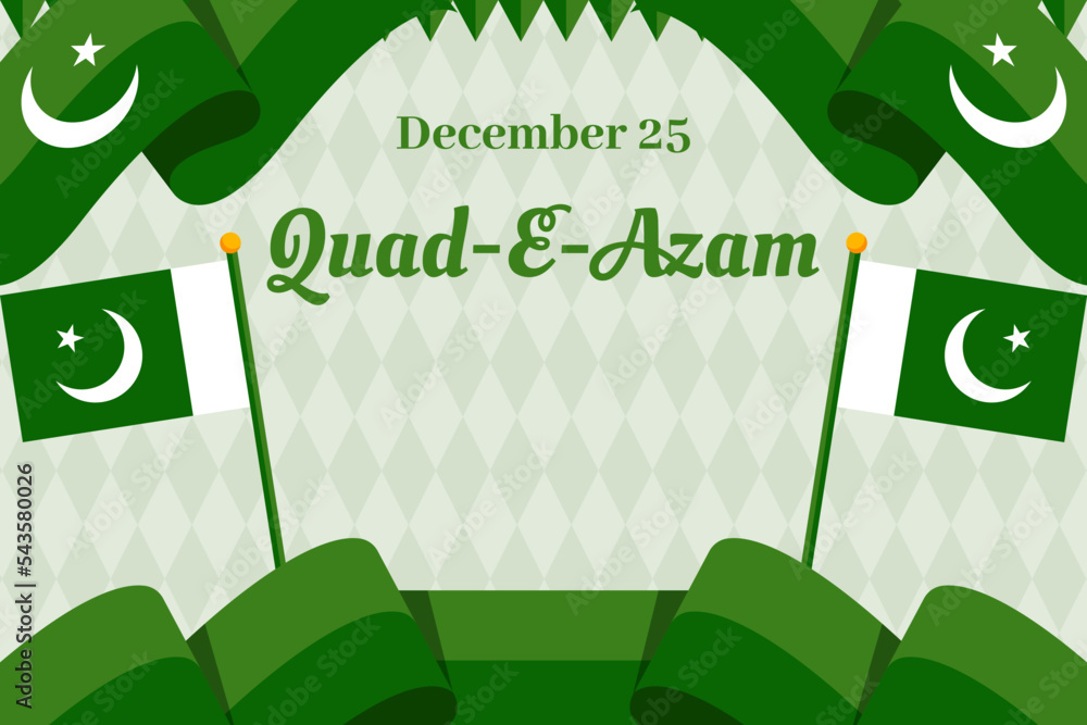 Quaid-E-azam day 25 December Background. Vector illustration. Stock ...