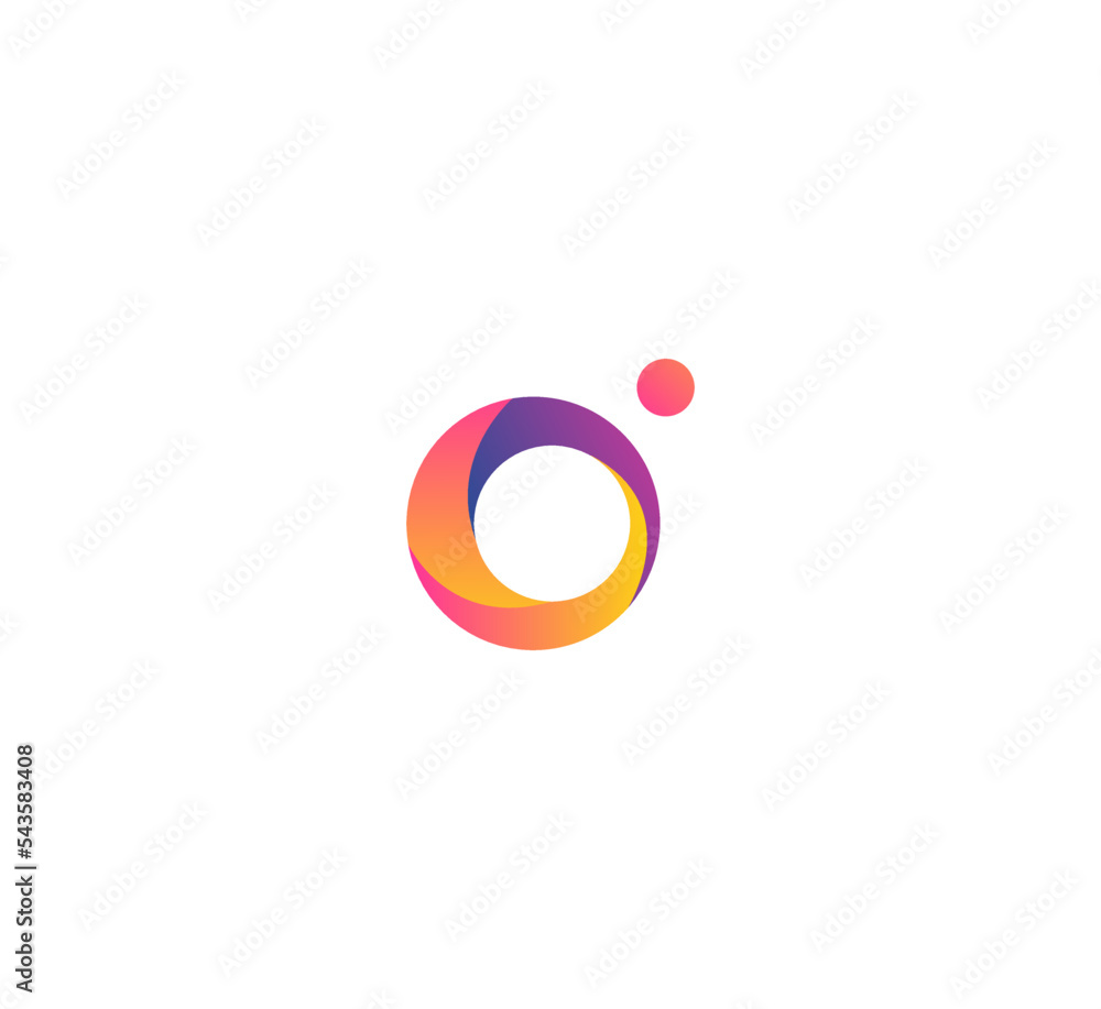 O letter logo design template elements. Modern abstract digital ...