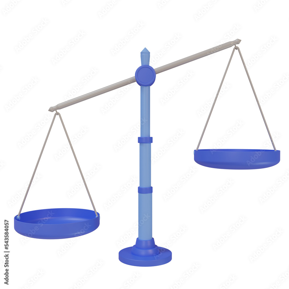 3d justice scale cartoon, unbalanced scale Stock Illustration | Adobe Stock