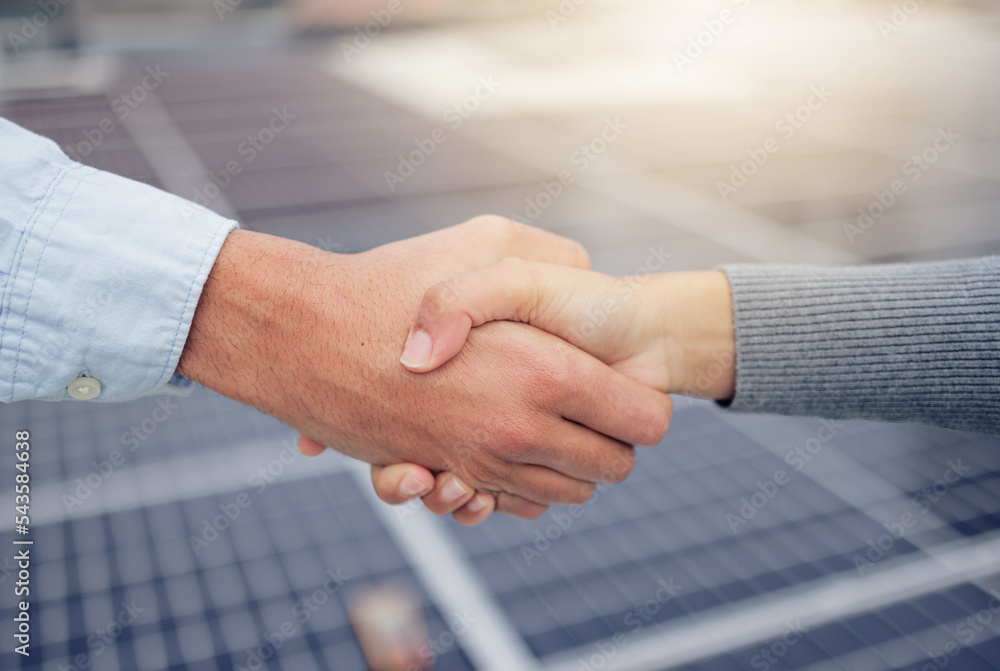 Handshake, welcome and b2b with a business man and woman shaking hands ...