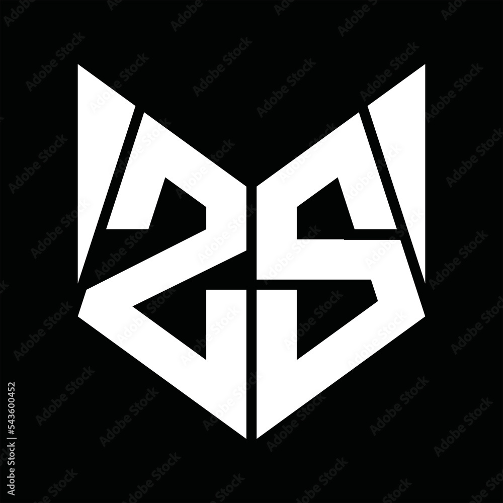 ZS Logo monogram hexagon slice design template Stock Vector | Adobe Stock