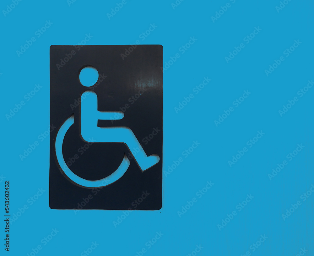 handicapped symbol on a blue background Stock Photo | Adobe Stock