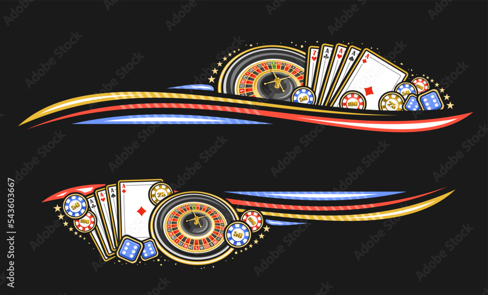 Vector border for Gamble with copy space for text, invitation with ...