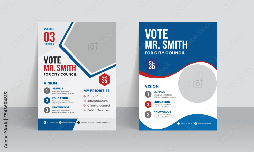 Political election flyer Template with vote campaign leaflet Poster ...