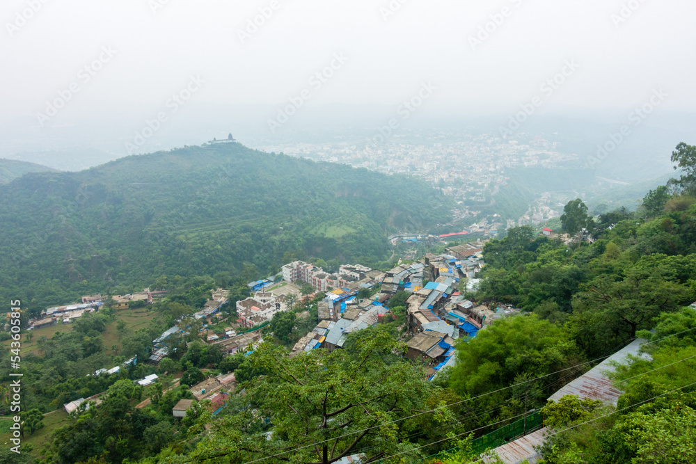 July 5th 2022 Katra, Jammu and Kashmir, India. An aerial shot of katra ...