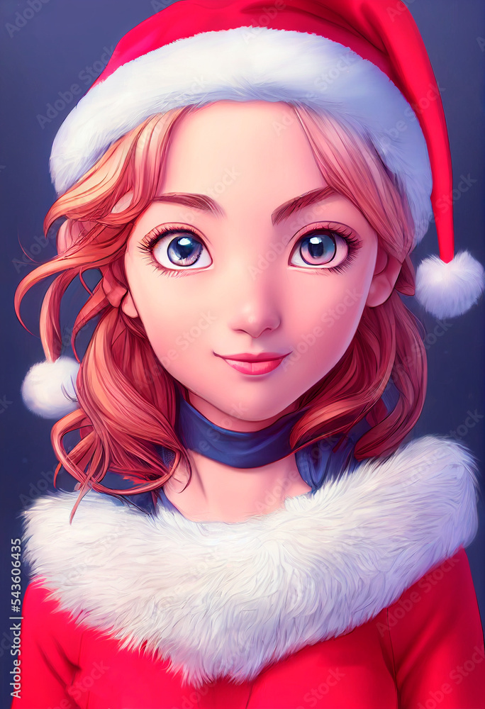 Mrs Claus Modern Version Young Mrs Claus Illustration Mrs Claus Wearing A Traditional Red