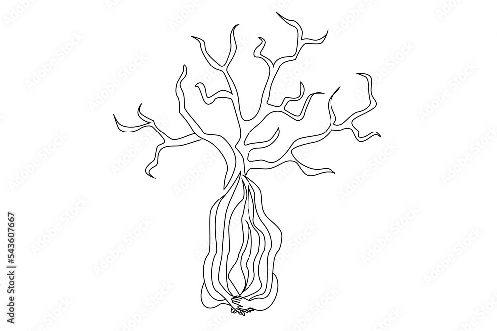 tree formed by the joining of tree roots with the hands of different ...