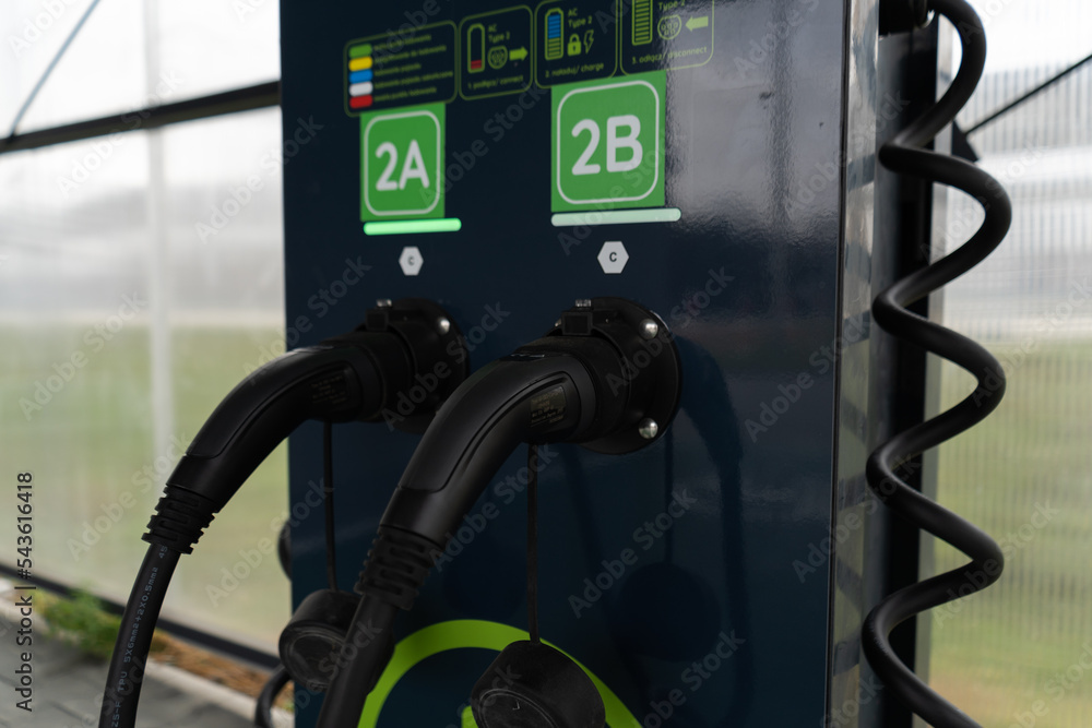 Elocity electric car charging station. AC Type 2 fast EV vehicle ...