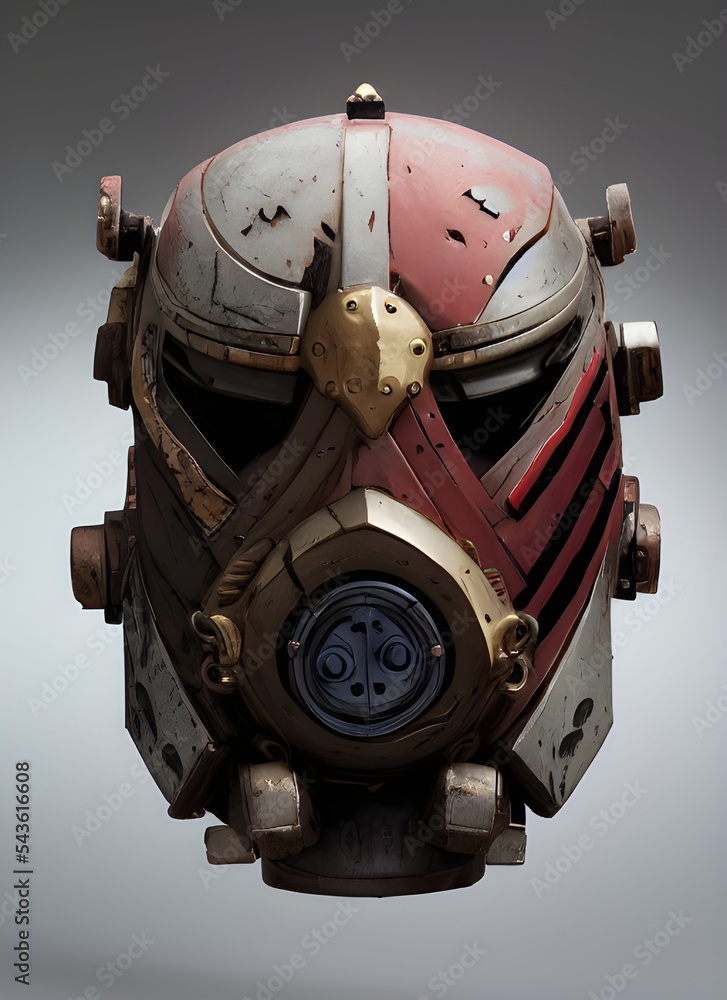robot ninja mask helmet, futuristic, cyberpunk, game art, game loot ...