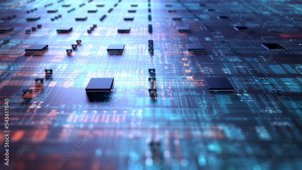 Technology background of the abstract computer motherboard, can be used ...