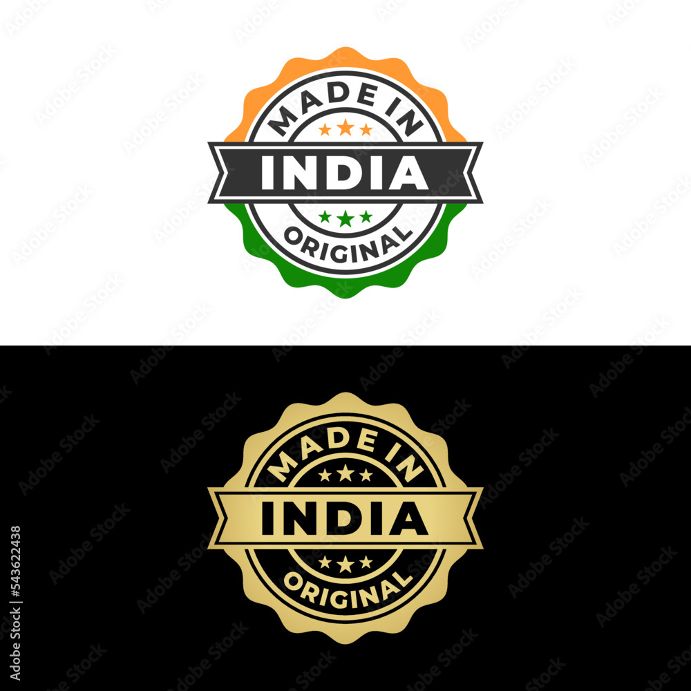 Made In India Label Vector or Made In India Icon Vector Isolated. Logo ...
