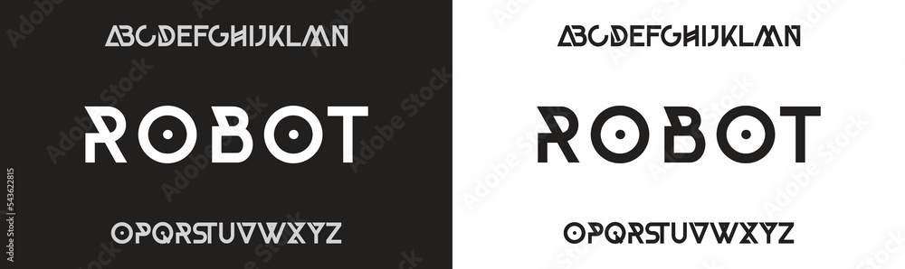 ROBOT Elegant Modern alphabet letters font. Classic Tech Lettering ...