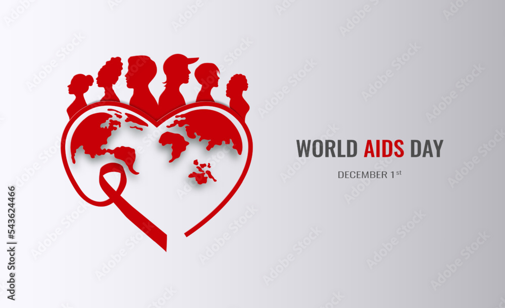 Design for World AIDS Day banner, the red ribbon is a sign of unity ...