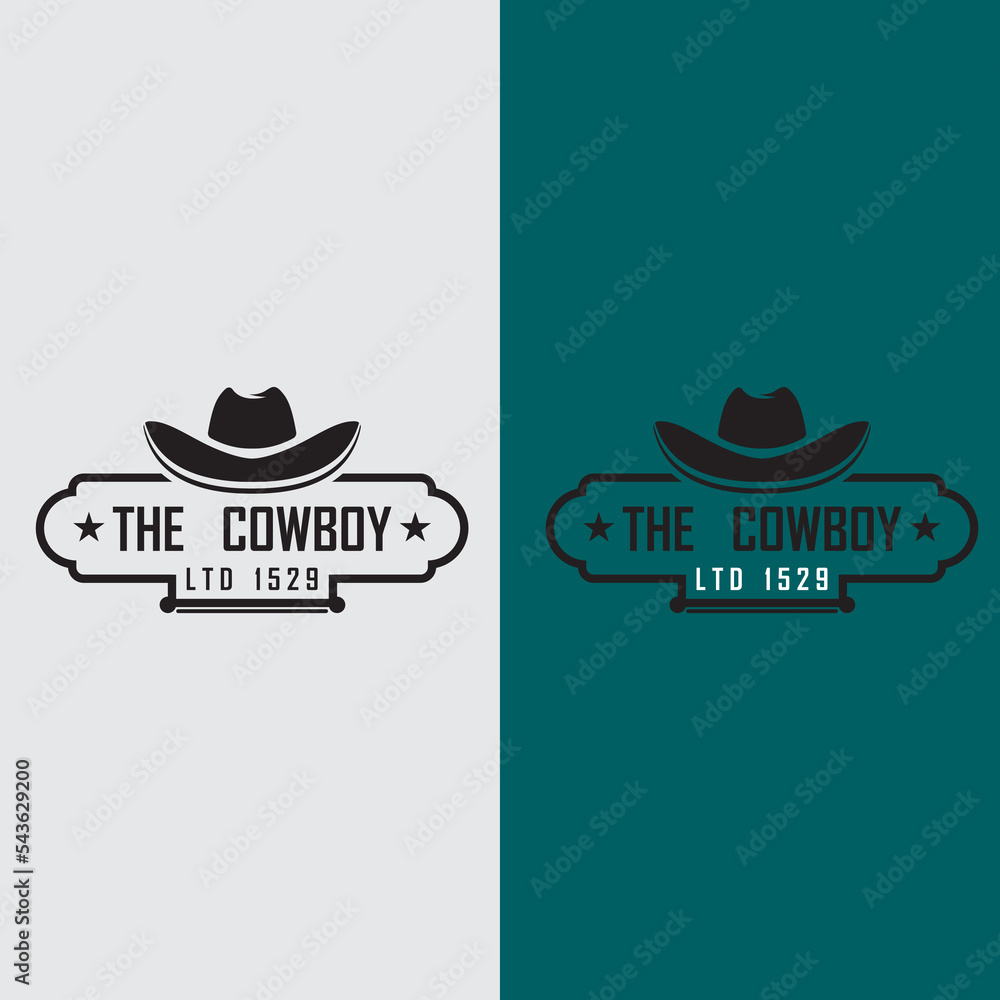 cowboy logo vector with slogan template Stock Vector | Adobe Stock