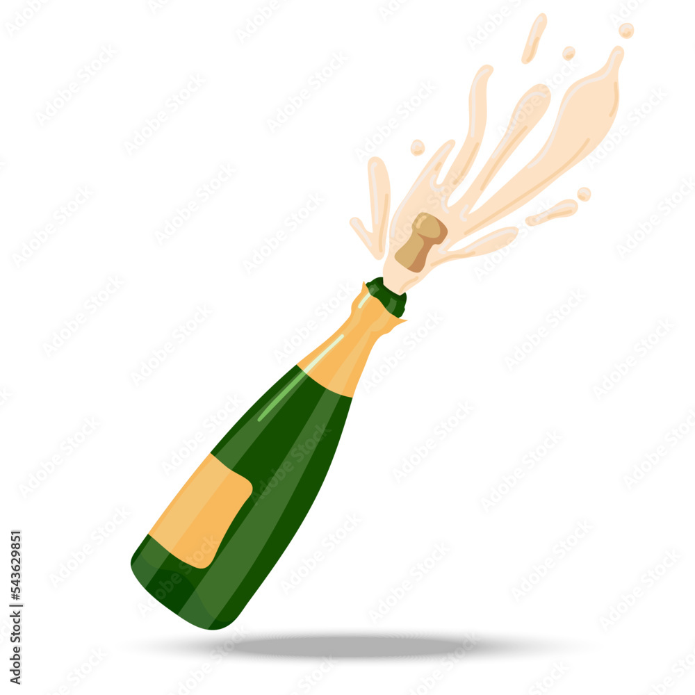 Champagne Bottle Exploding for celebration, holiday, anniversary ...