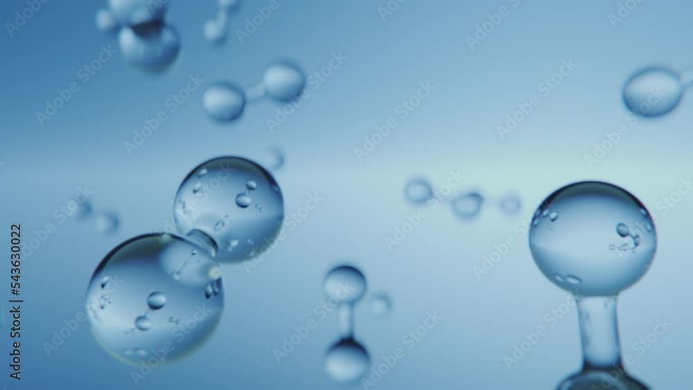 Stockvideo Multiple shiny hydrogen or oxygen gas particles floating ...