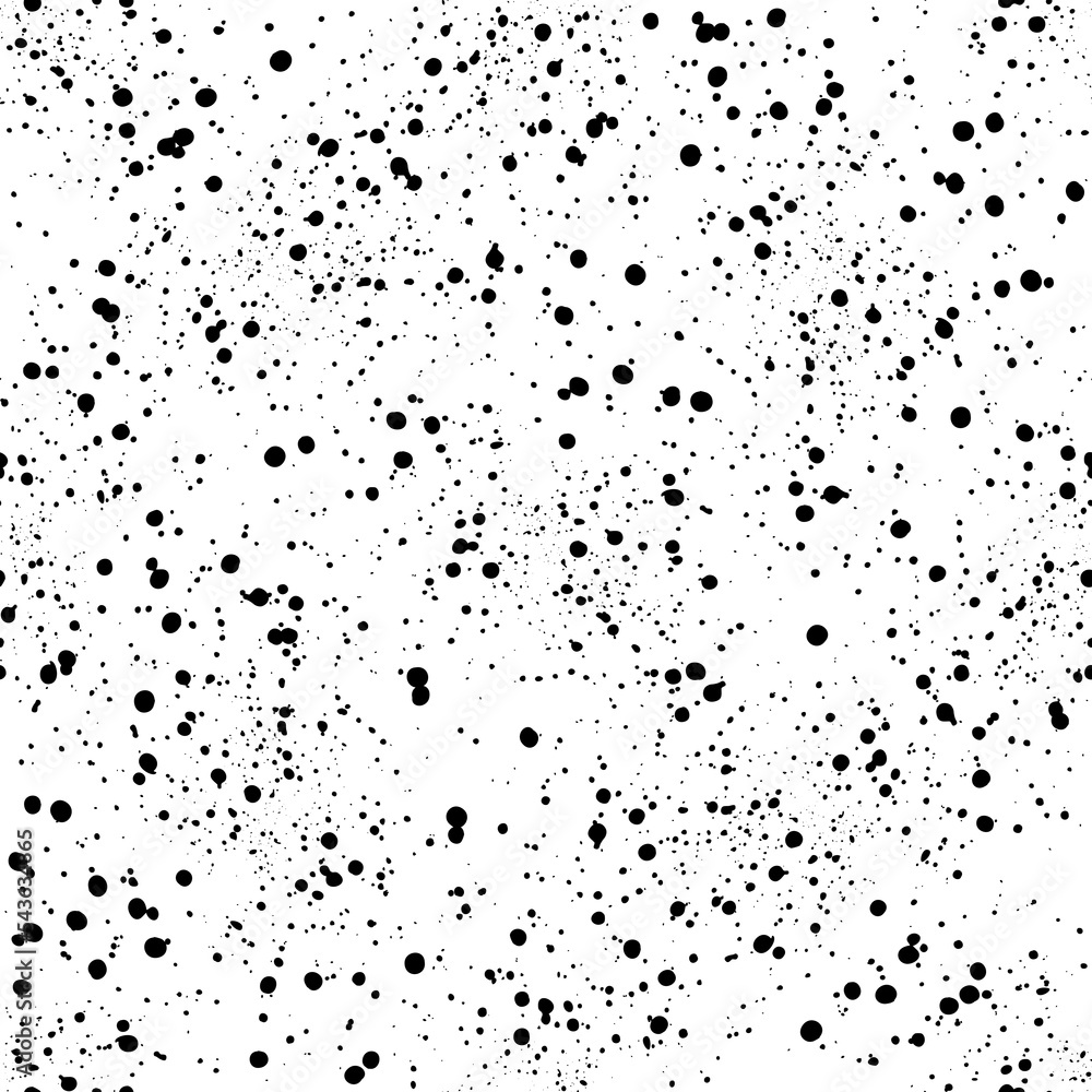 Splash png seamless pattern. Black and white hand drawn spray texture ...