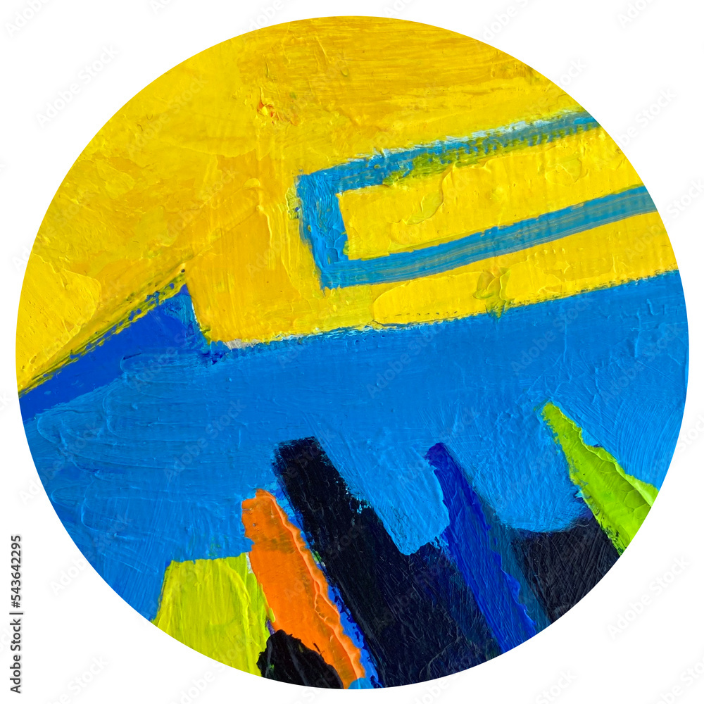 Circle abstract painting background. Color spot. Oil painting and ...