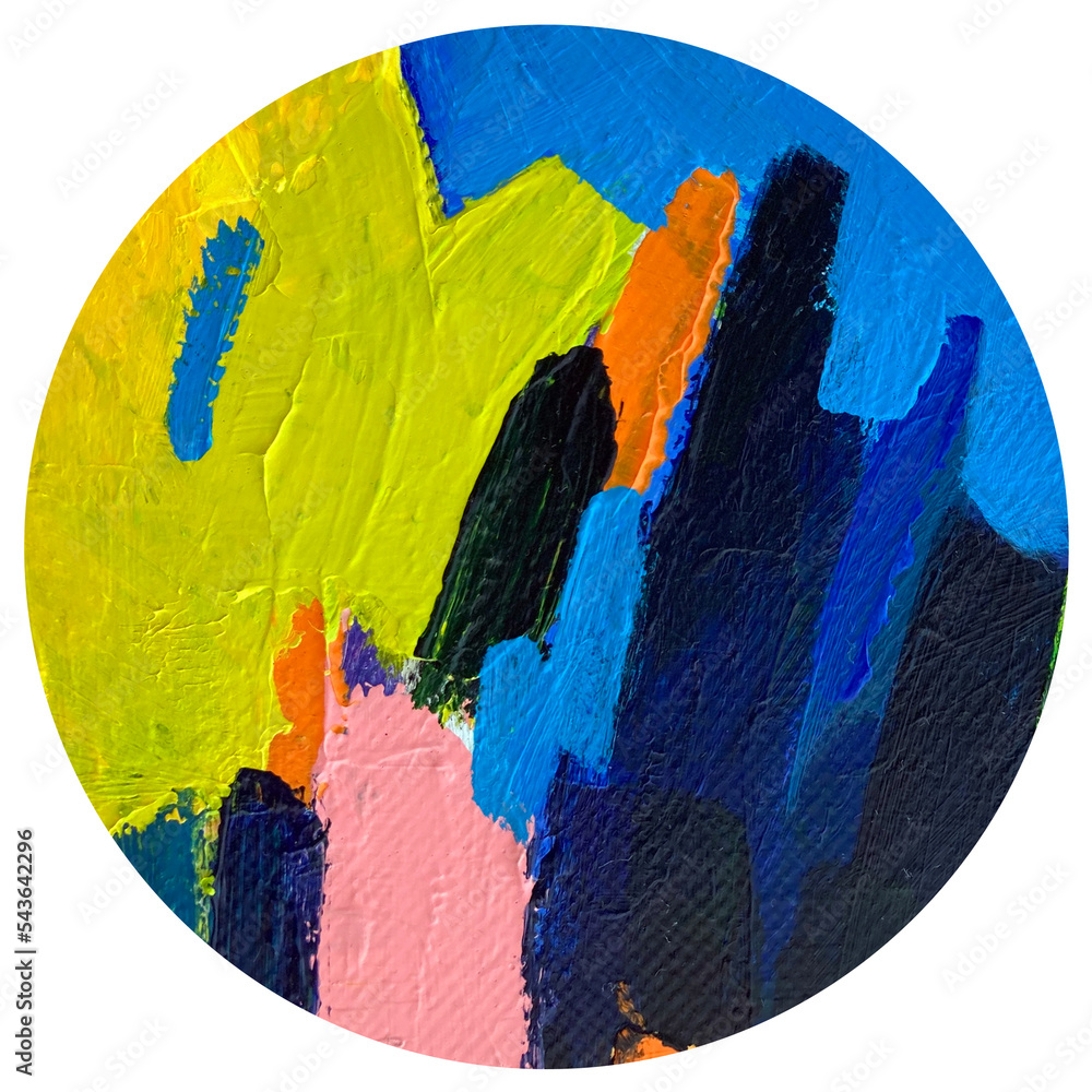 Circle abstract painting background. Color spot. Oil painting and ...