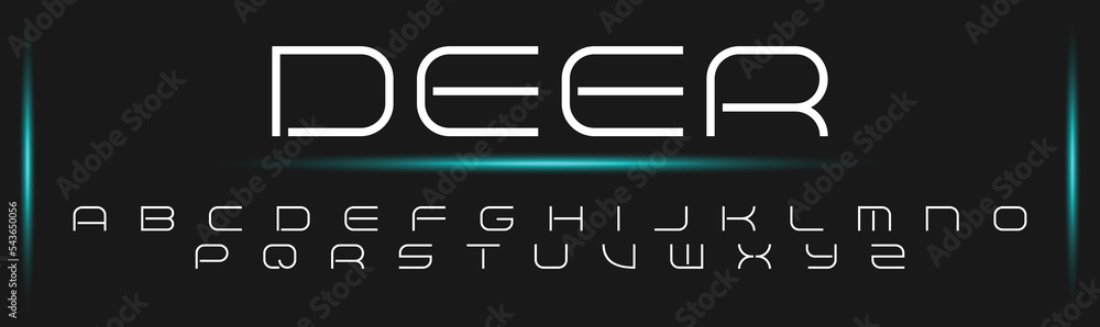 DEER Modern Minimal Font and Alphabets. Unique tech typeface for ...