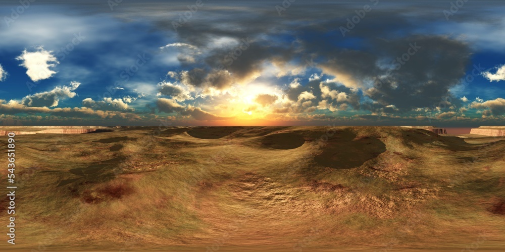 Panorama of rocky canyon desert. Environment map, HDRI, equidistant ...