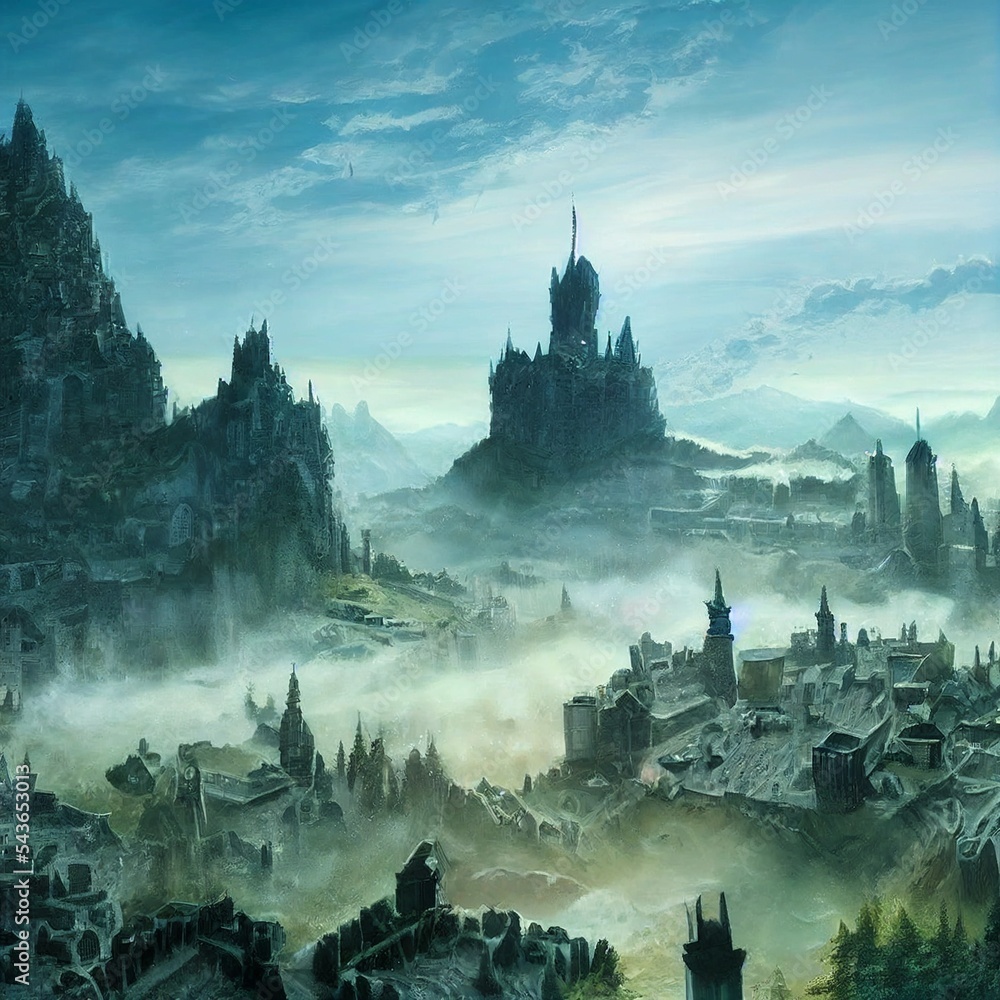 fantasy map rpg remaster Advernture elements stronghold with a mage ...