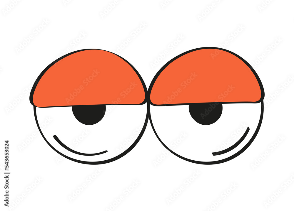 Vector Cartoon big red eyes Isolated. Vector illustration isolated on ...