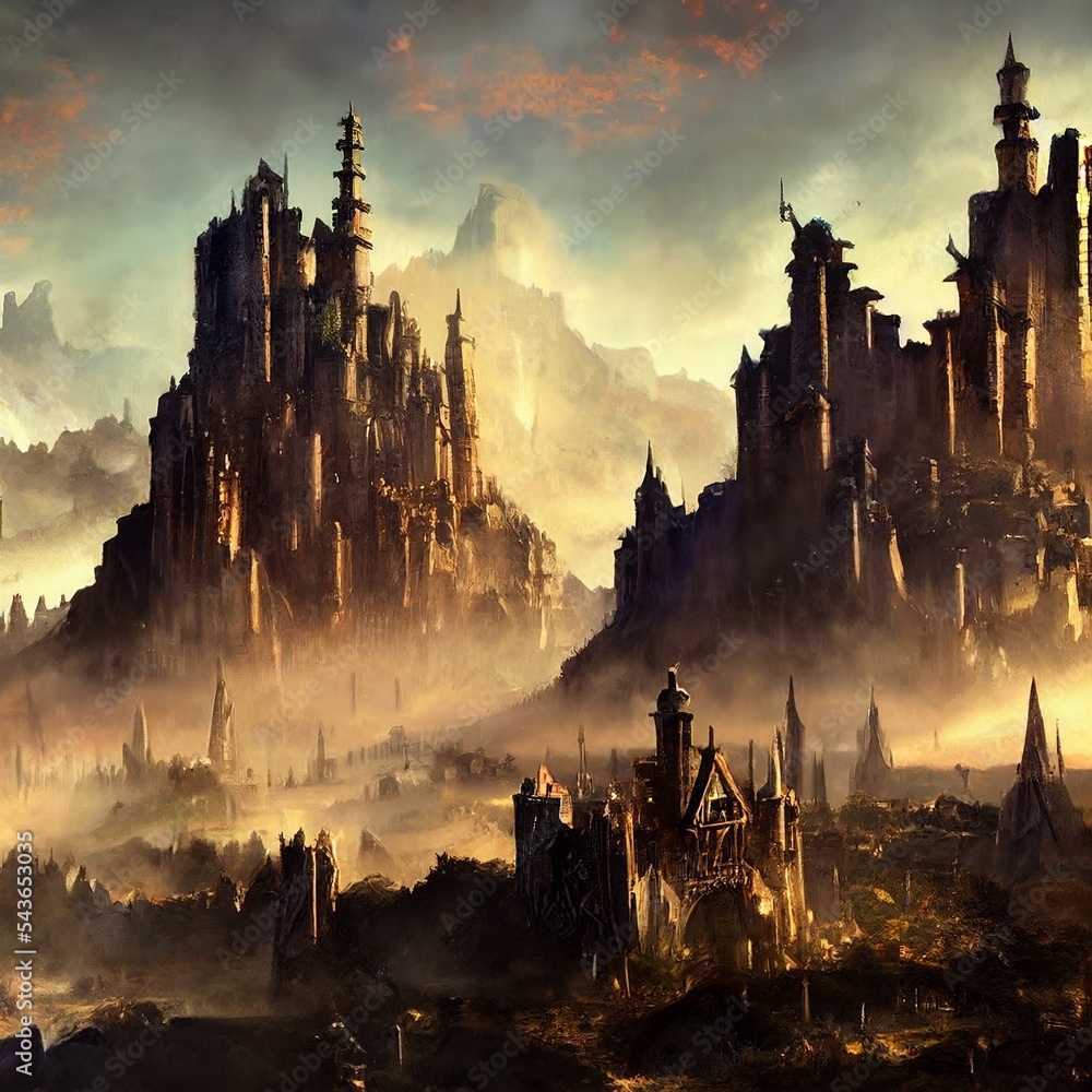 fantasy map rpg remaster Advernture elements stronghold with a mage ...