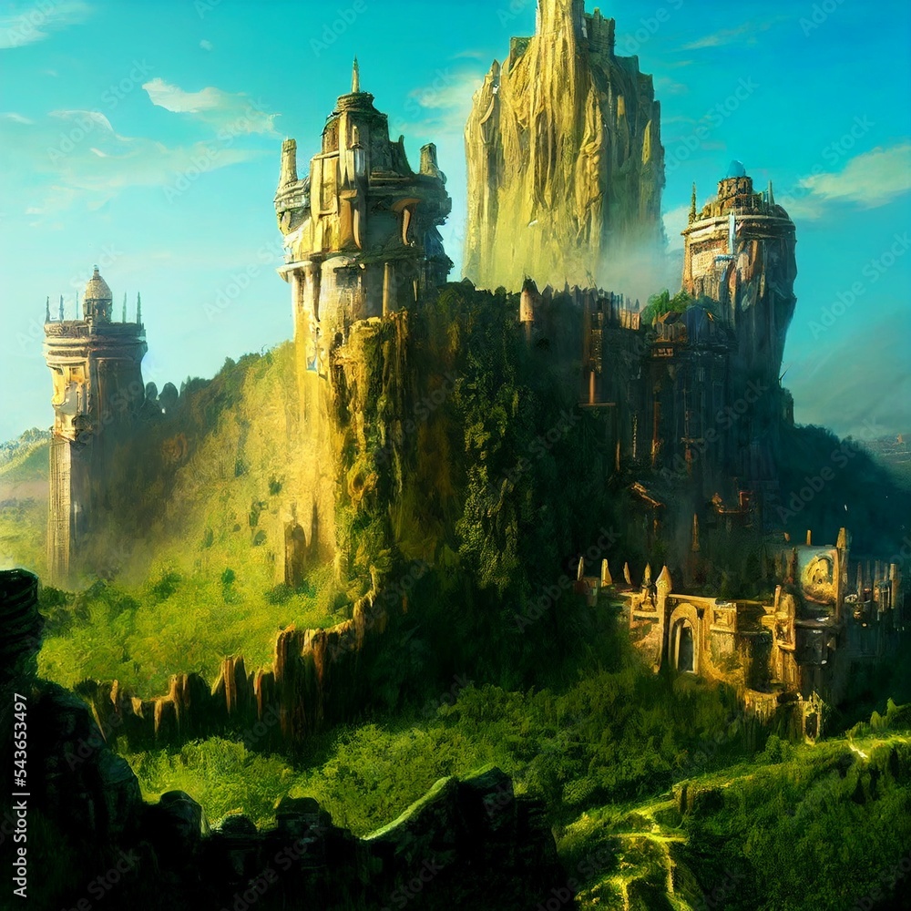 fantasy map rpg remaster Advernture elements stronghold with a mage ...