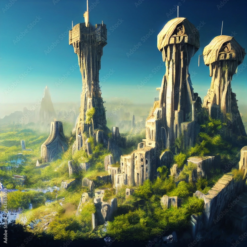 fantasy map rpg remaster Advernture elements stronghold with a mage ...