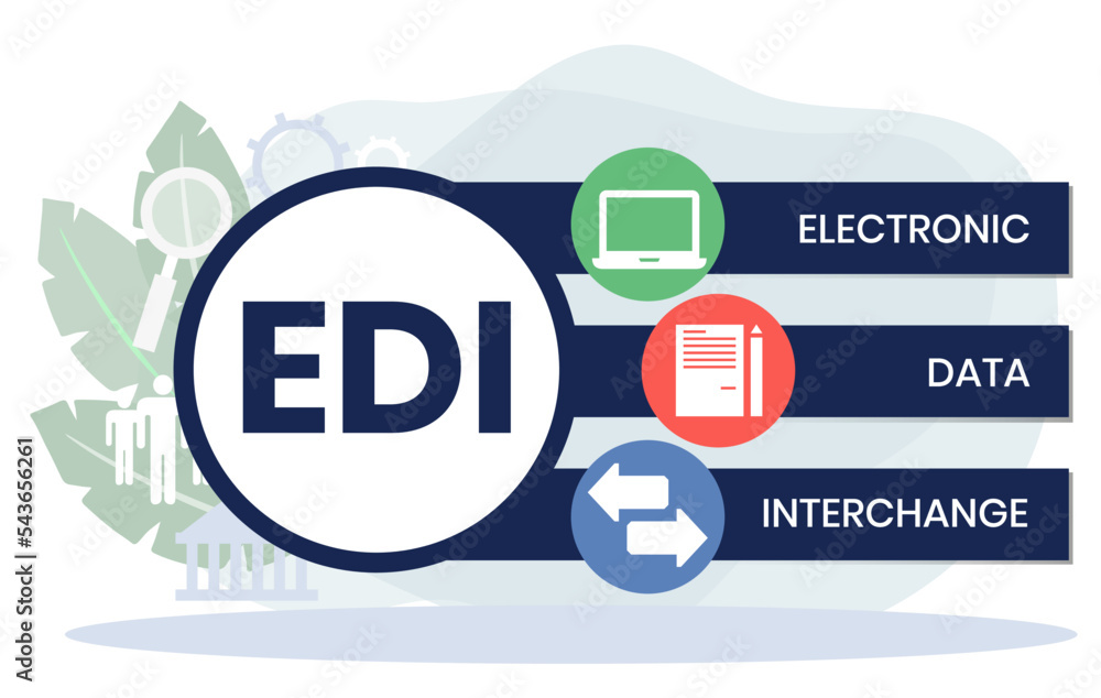 EDI - Electronic Data Interchange acronym. business concept background ...