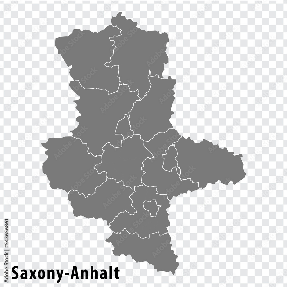 Map State of Saxony-Anhalt on transparent background. Saxony-Anhalt map ...