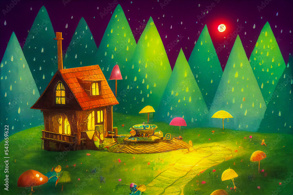 This illustrated fairy tale house is perfect for a dreamy child. It ...