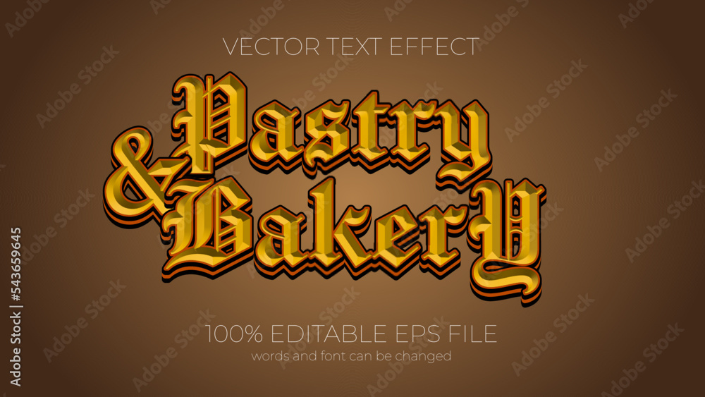 Pastry and Bakery text effect style, EPS editable text effect Stock ...