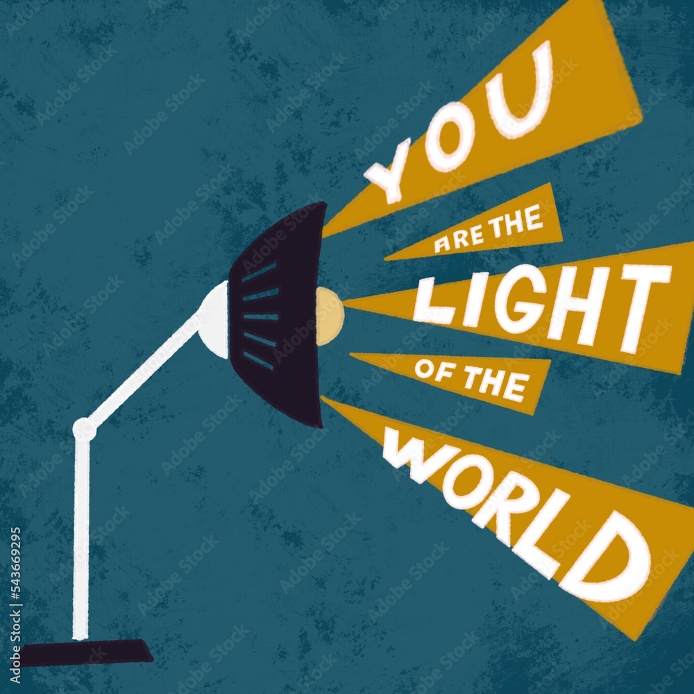 Hand lettering You are the light of the world with Bible Verse ...