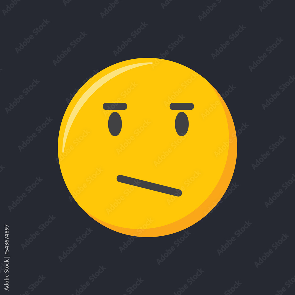 Emoji icon. sceptical face, meh emoticon, vector illustration Stock ...