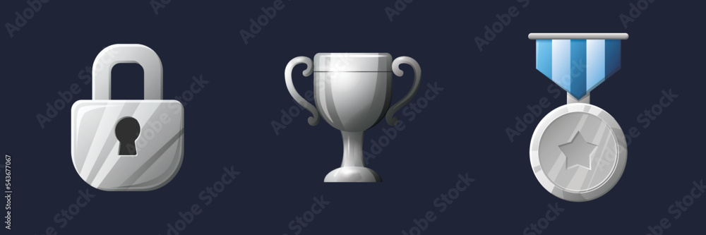 Game UI assets set. Gaming user interface icons collection. vector ...